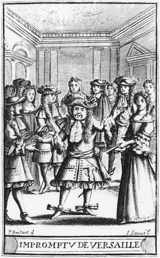Frontispiece illustration from 'L'Impromptu de Versailles' by Moliere ...