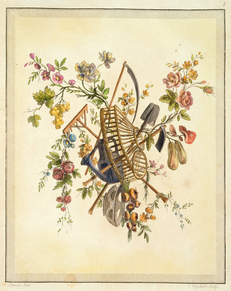 A Garden Textile Design, from 'Oeuvre Contenant un Receuil de Trophees ...