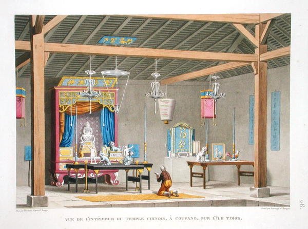 View of the interior of the Chinese Temple at Kupang, on the Island of ...