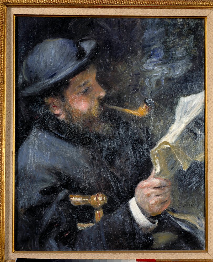 Claude Monet Reading by Pierre-Auguste Renoir
