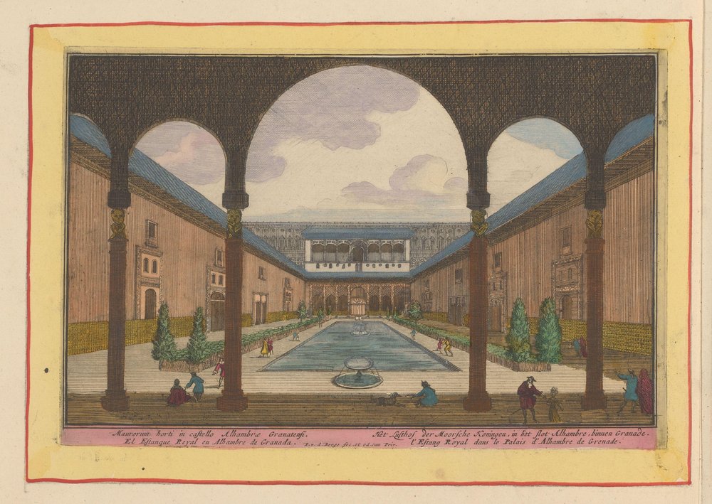 Courtyard in the Alhambra in Granada by Pieter van den Berge