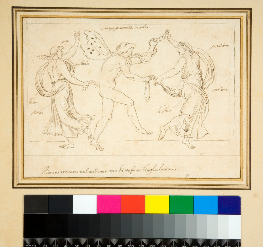 A Satyr and Two Women Dancing by Pietro Santi Bartoli