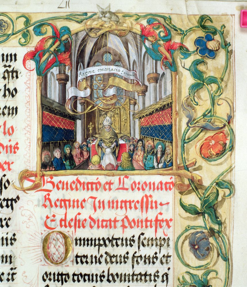 Coronation of the Queen of Poland from the Pontifical of Bishop Erasmus ...