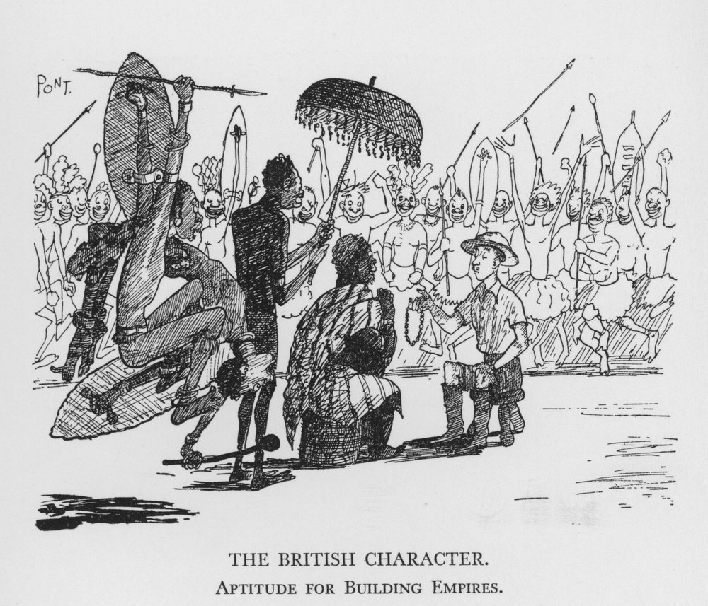 The British Character, Aptitude for Building Empires (litho)