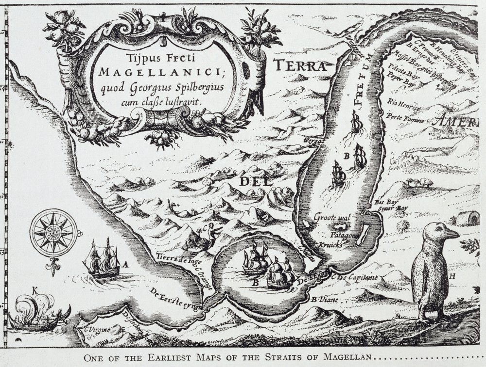 One of the Earliest Maps of the Straits of Magellan