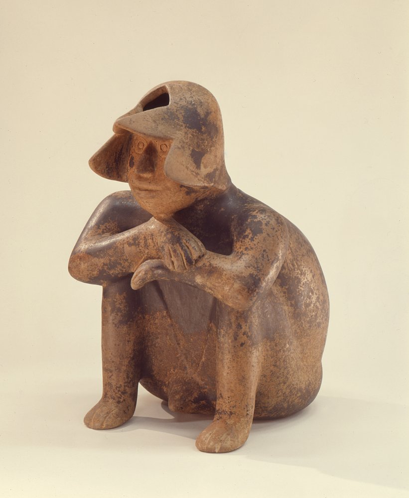 Seated man, Colima Culture by Pre-Columbian Pre-Columbian