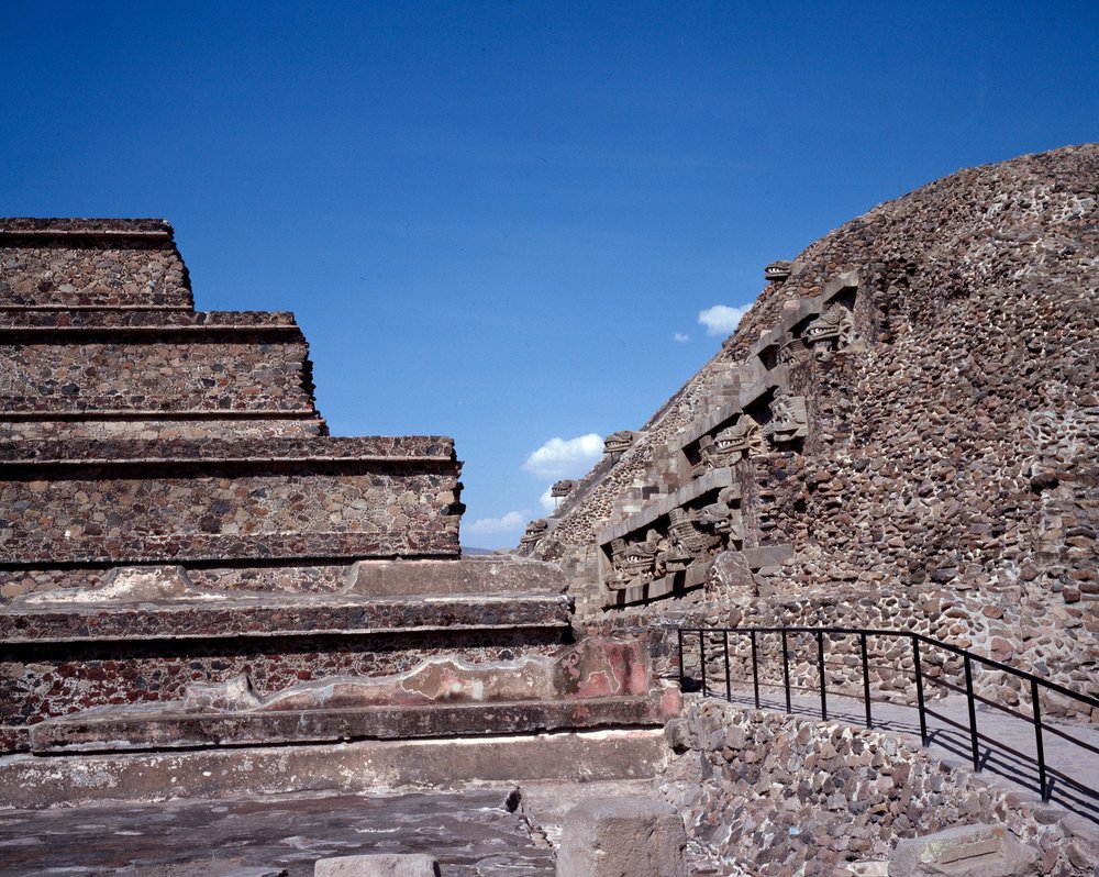 View of the site of Teotihuacan (300 BC-600 AD): the Temple of ...