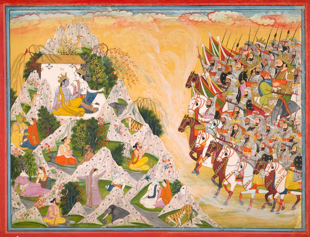 Jarasandha’s Army Advances Toward Krishna and Balarama, Folio from a ...