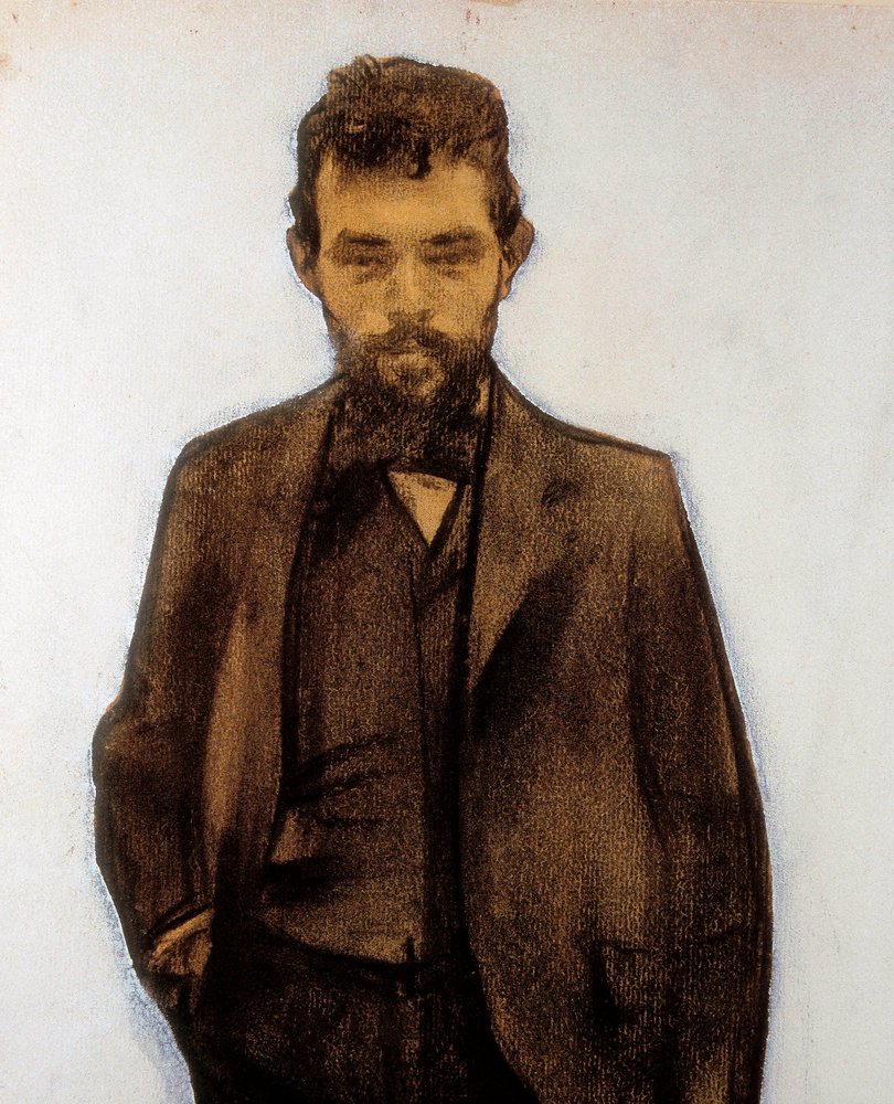 Portrait of Amadeo Vives, composer by Ramon Casas i Carbo