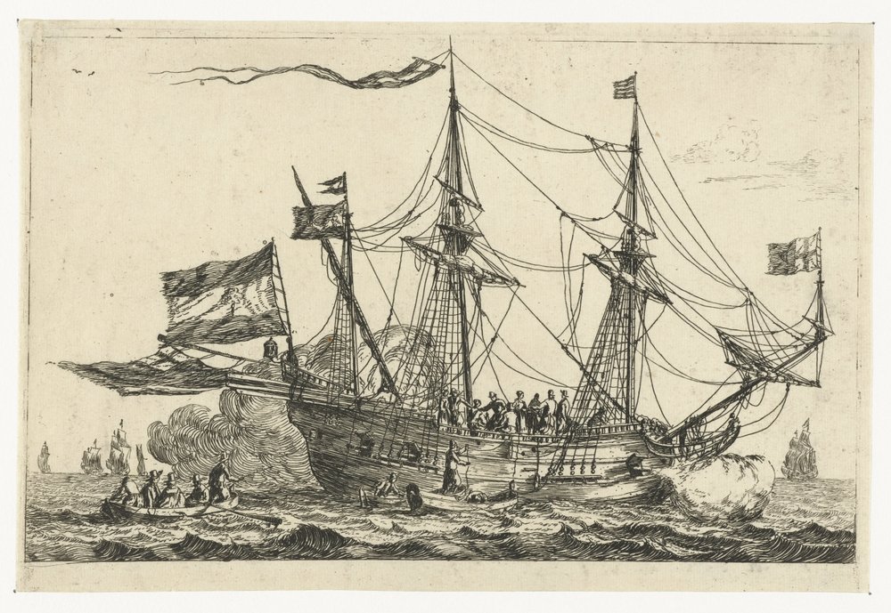 Arrival of an English Ship by Reinier Nooms
