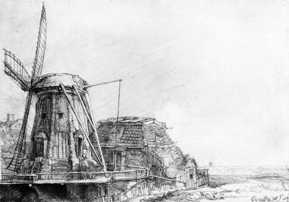 The Windmill, 1641 by Rembrandt van Rijn: Fine art print