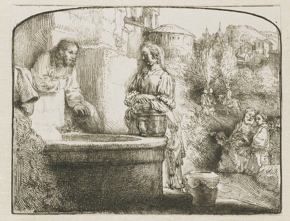 Christ and the Woman of Samaria by Rembrandt van Rijn
