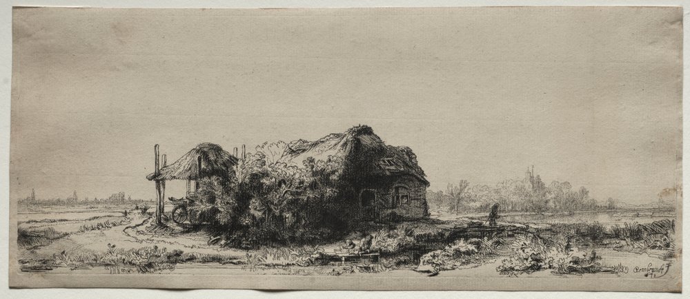 Landscape with a Cottage and Hay Barn: Oblong