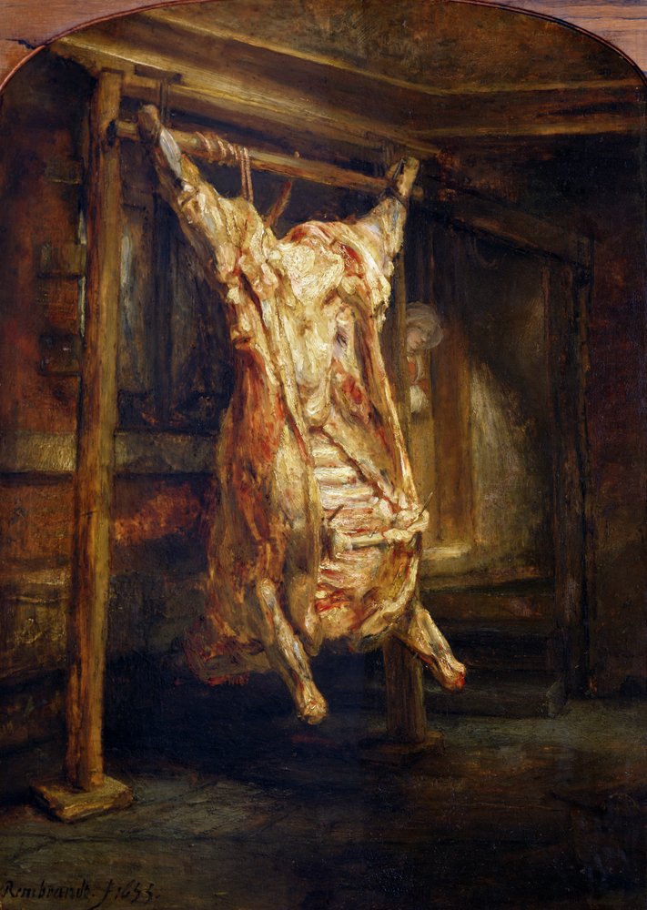 The Slaughtered Ox, 1655 by Rembrandt van Rijn
