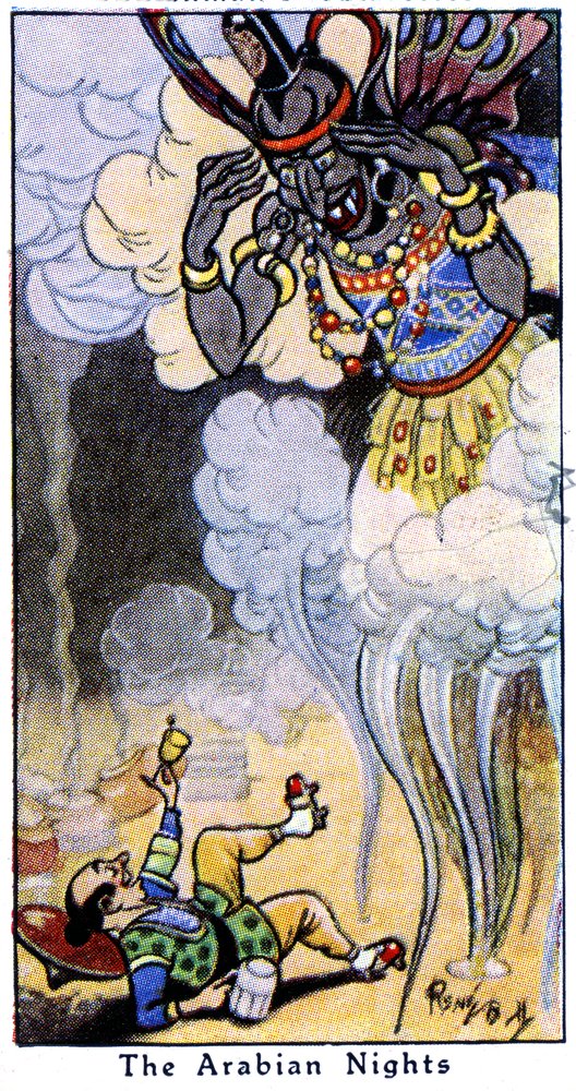 Aladdin and the Genie by René Bull: Buy fine art print