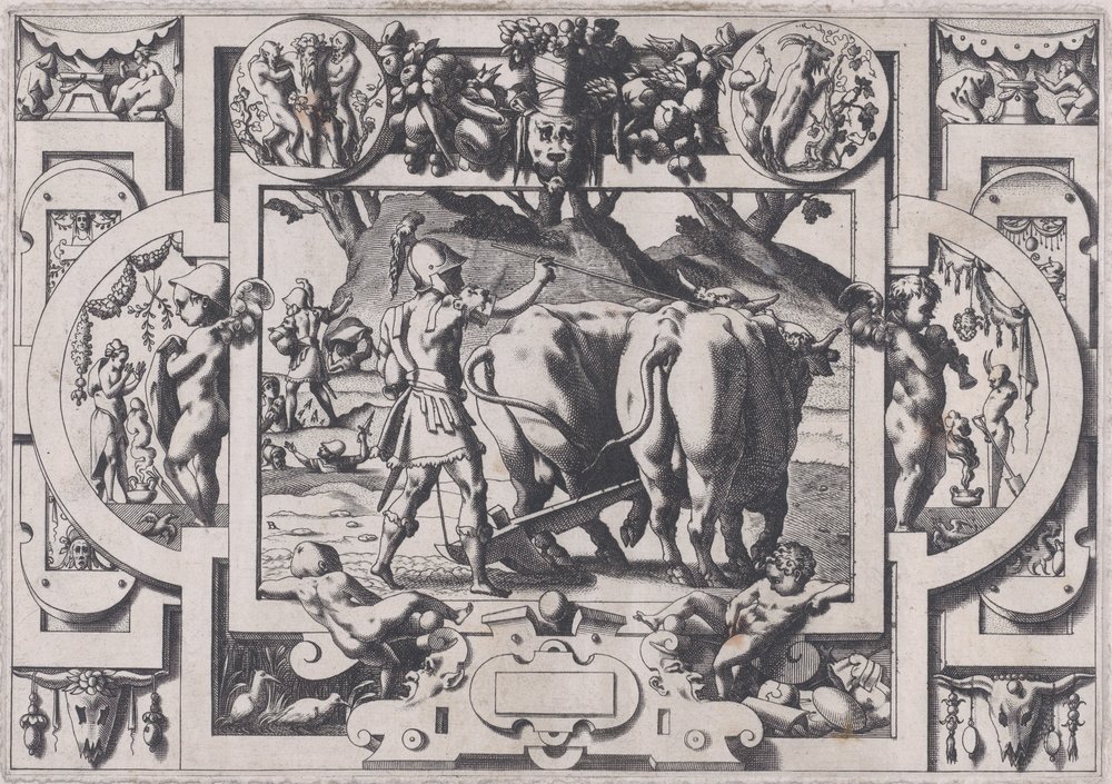 Jason Sows the Dragon's Teeth, 1563 by Rene Boyvin