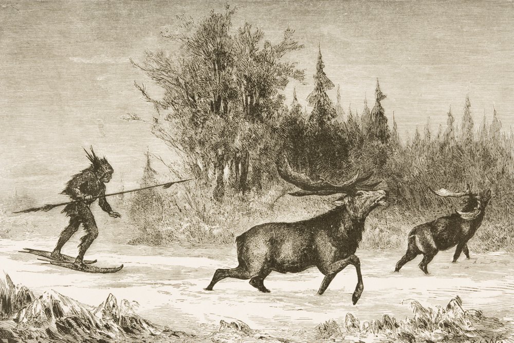 A Native American Moose Hunting in the North Western Territory