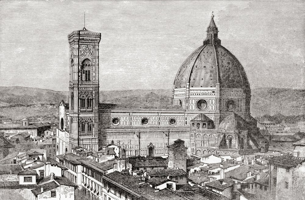 The Duomo and Campanile of The Basilica di Santa Maria del Fiore ...