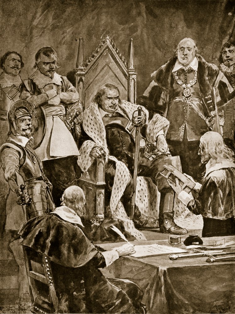 The Inauguration of Cromwell as Protector, 1657, illustration from ...