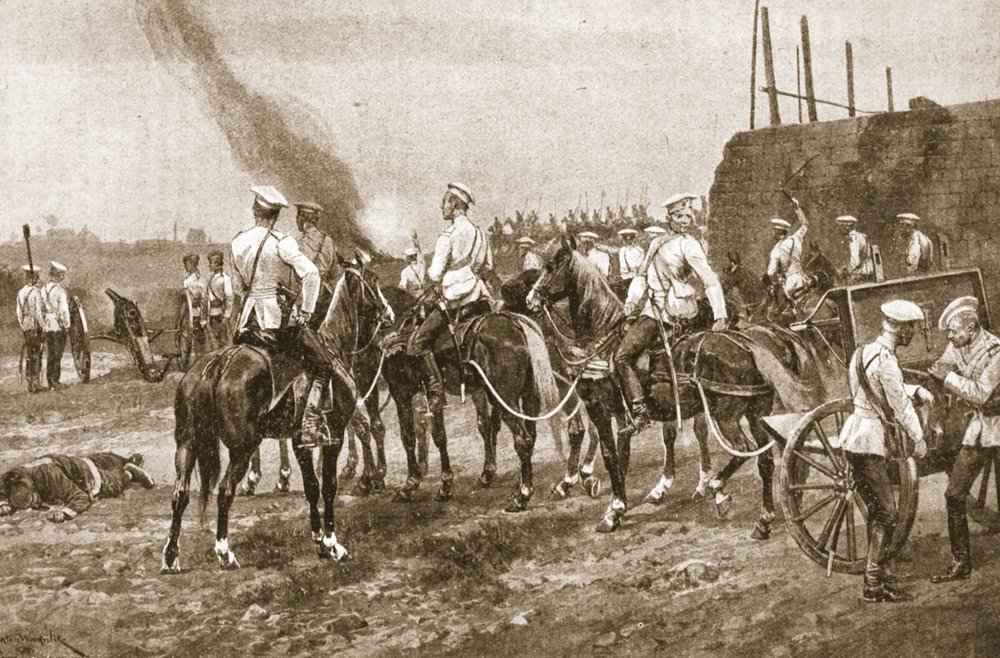 Russian Cossack Artillery Engaging the Chinese Outside Peking ...