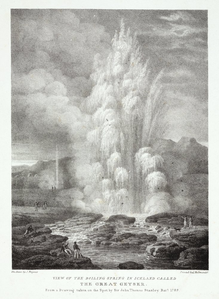 View of the Boiling Spring in Iceland Called the Great Geyser