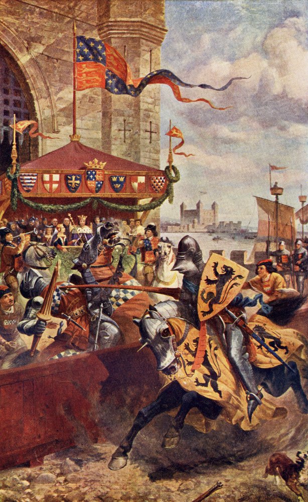 Solemn Joust on London Bridge between David de Lyndsays and Lord John ...
