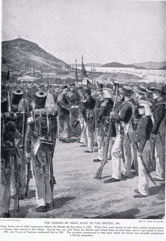 The cession of Hong Kong to the British, illustration from 'Hutchinson ...
