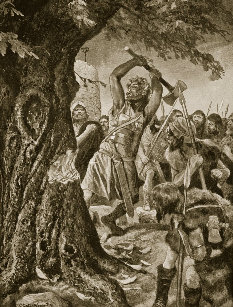 Malachy Felling the Munster Coronation Tree in 982, Illustration from ...