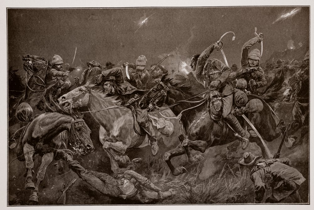 The night charge of the 19th Hussars near Lydenberg on 7th November, 1900