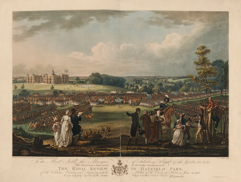 The Royal Review in Hatfield Park of the Volunteer Cavalry and Infantry ...