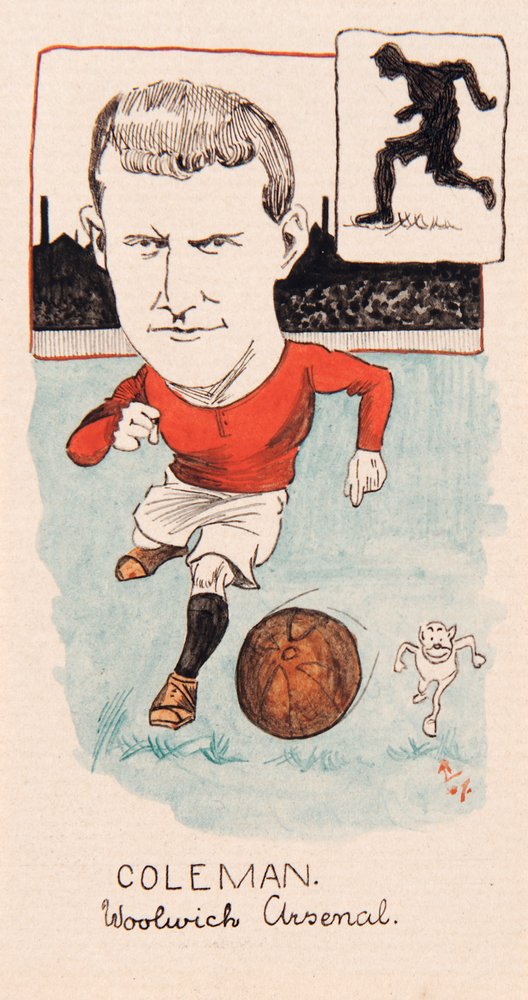 Tim Coleman, Woolwich Arsenal, drawing for a set of cigarette cards, 1907