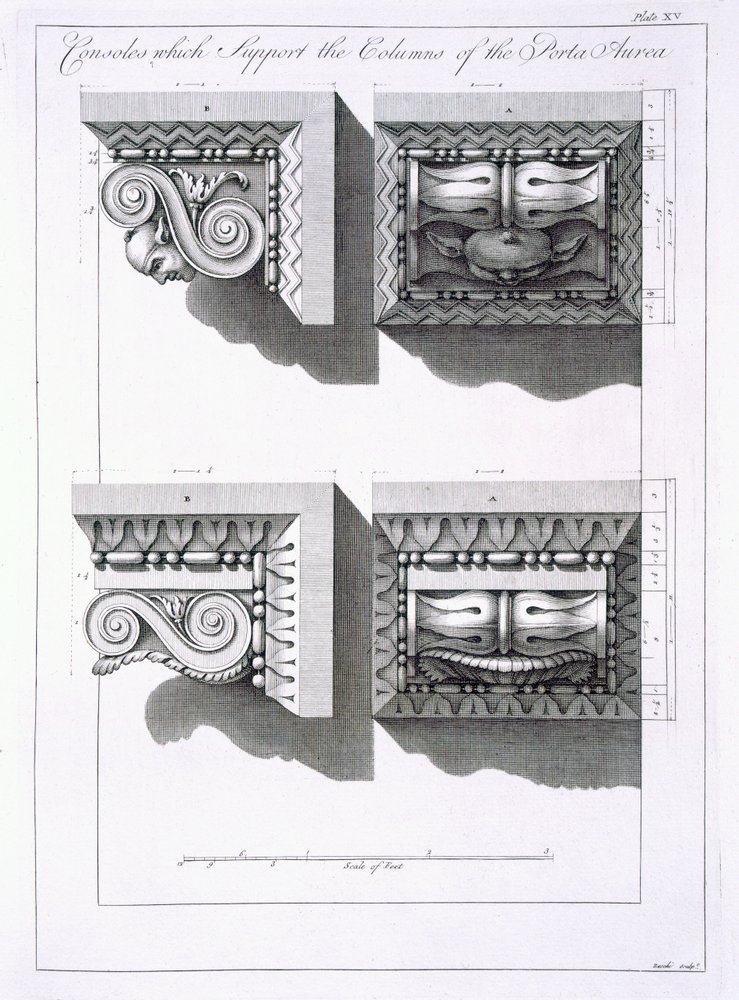 Consoles which Support Columns of the Porta Aurea, from 'Ruins of the ...