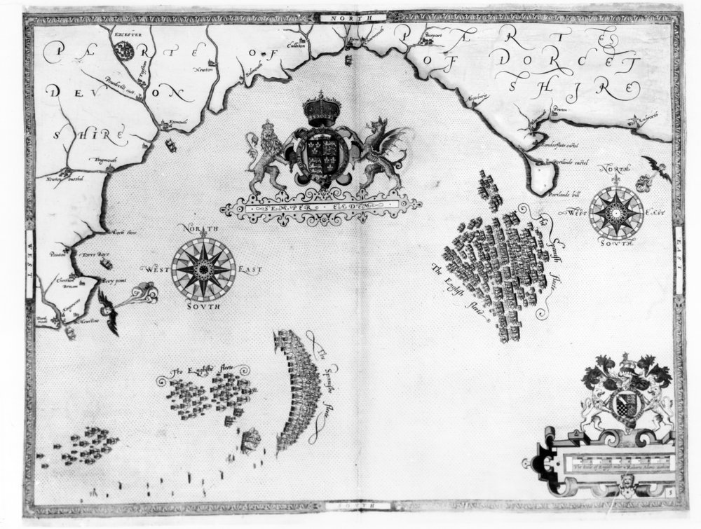 Map No.5 Showing the route of the Armada fleet, engraved by Augustine ...