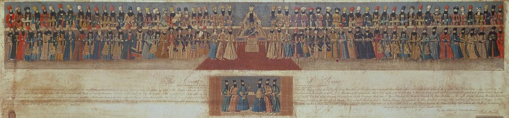 The Court of Fath Ali, Shah of Persia, with foreign ambassadors ...