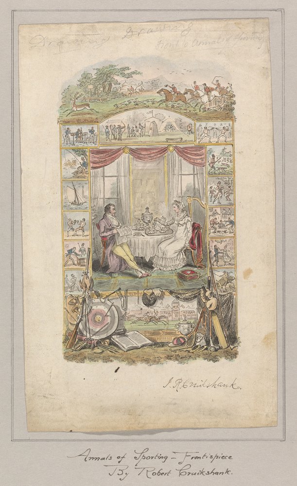 Design for the Frontispiece of the Annals of Sporting and Fancy Gazette, Volume 1