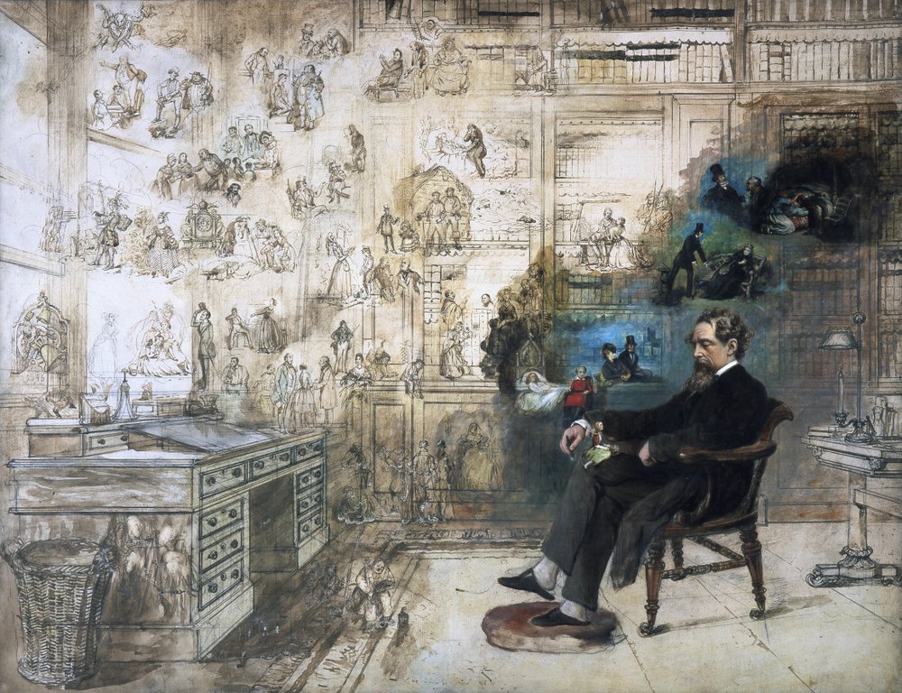 A Posthumous Portrait of Dickens and His Characters; Dickens's Dream, 1875