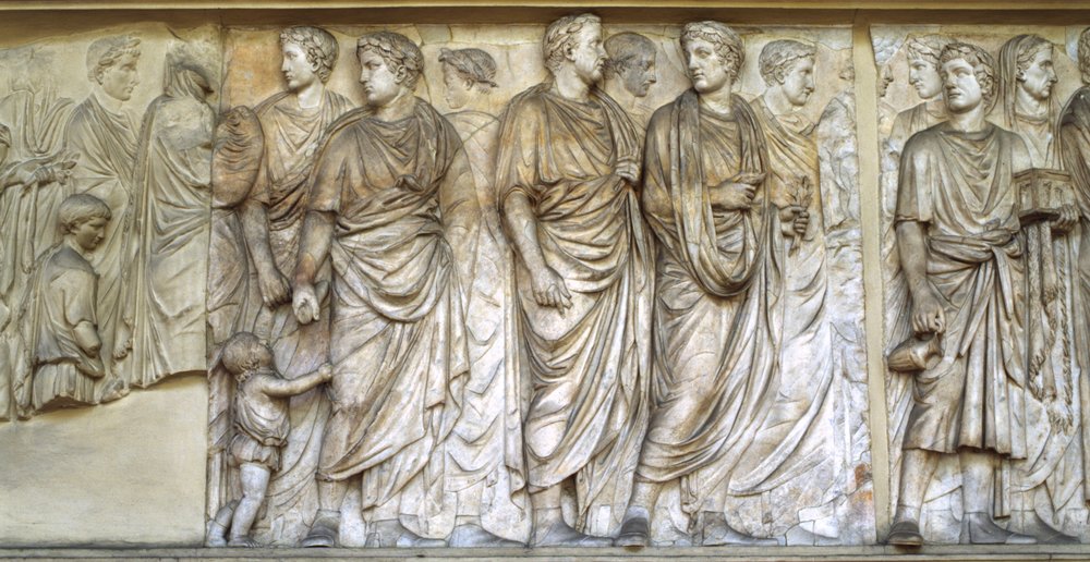 Procession of Priests, north wall of the Ara Pacis by Roman