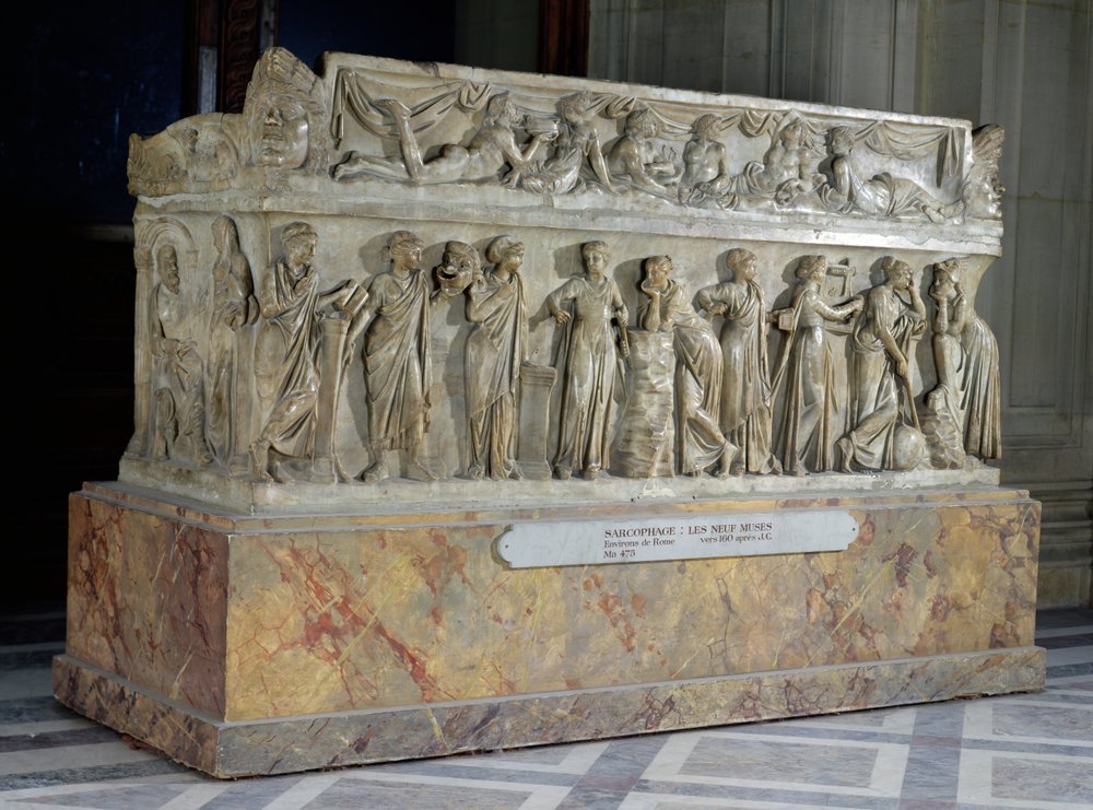 Sarcophagus with frieze of the Nine Muses, c.160 AD by Roman