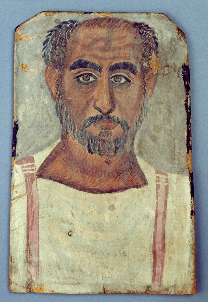 Mummy Portrait of a Man by Roman Period Egyptian