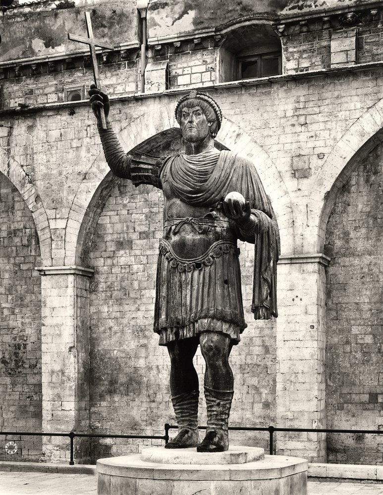 Colossal statue possibly of Emperor Valentinian I (321-375) called 'The ...