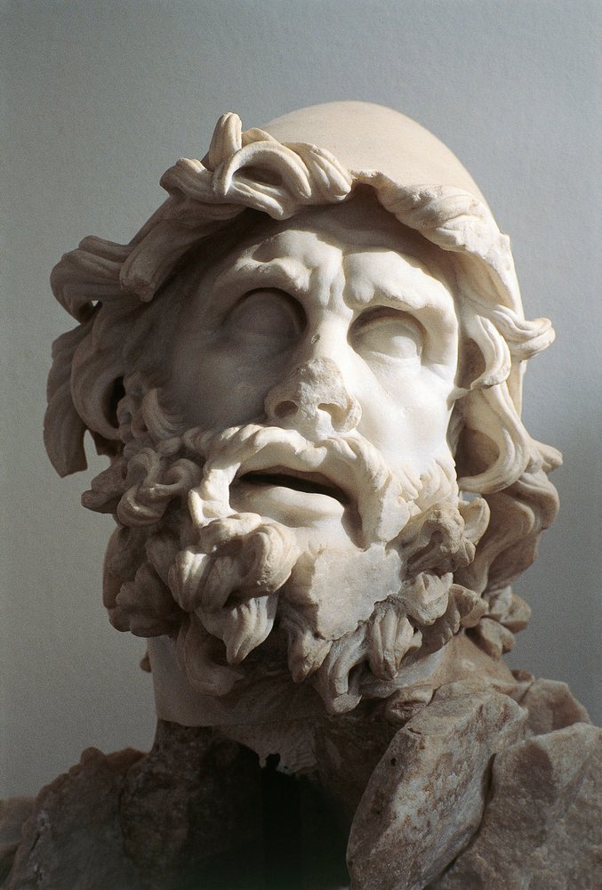 Head of Ulysses (Odysseus), Roman copy after a Hellenistic sculpture of ...
