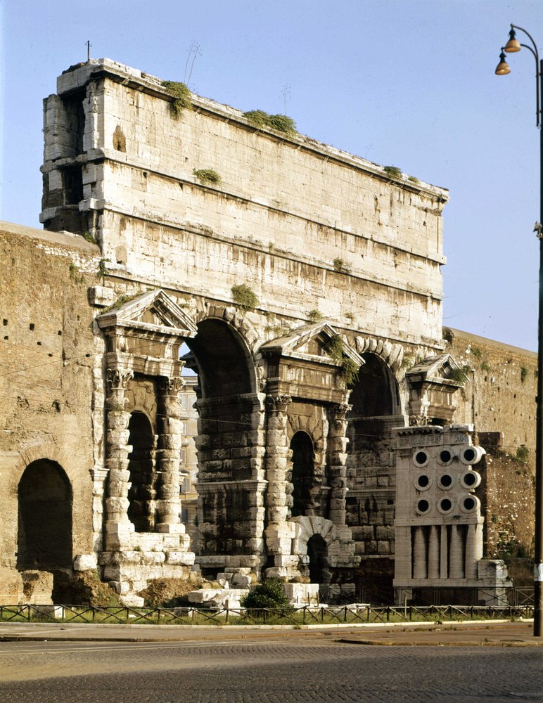 View of the Maggiore Gate, the endpoint of Claude's aqueduct in Rome