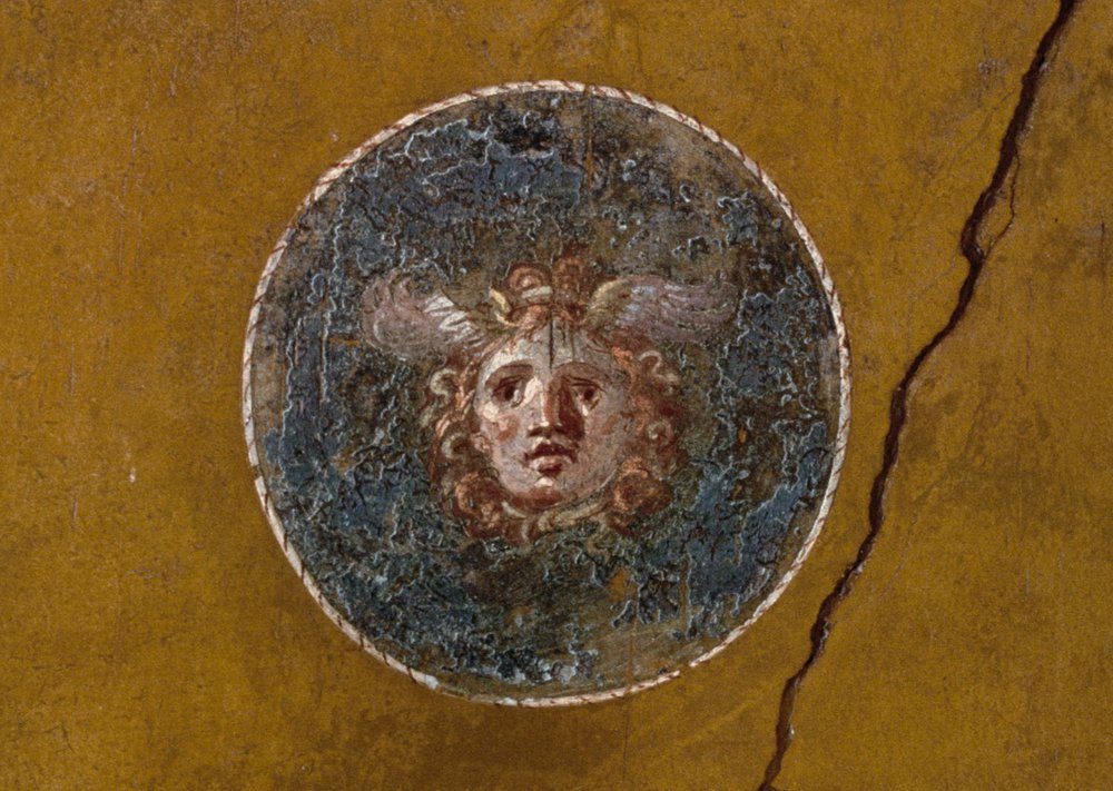 Medallion with Gorgon's Head, Right Wing in House of Vettii, Pompeii ...