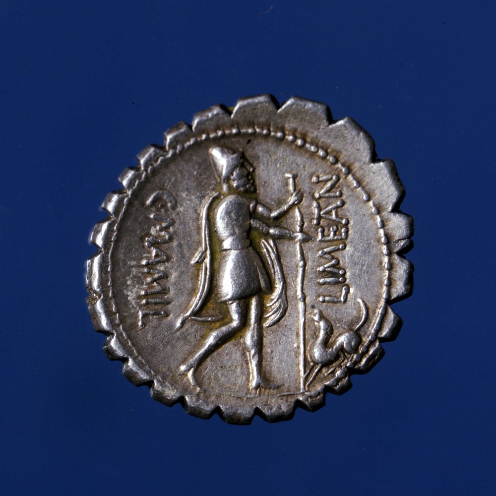 Ulysses Recognized by His Dog Argo. Roman Silver Coin, 83 BC
