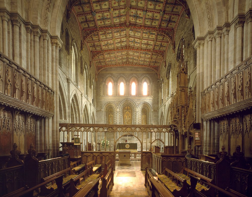 Romanesque art: internal view of the church of Saint David
