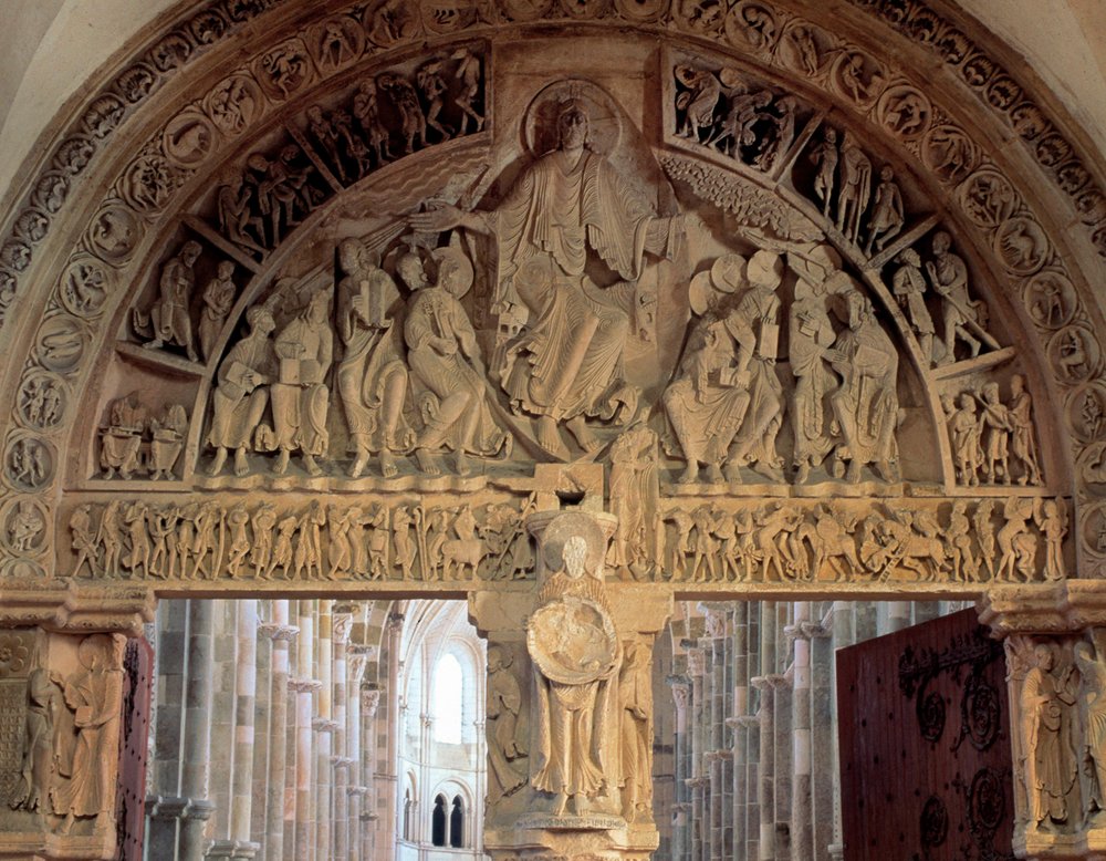 Tympanum of the Basilica of Vezelay Representing Christ in Majesty