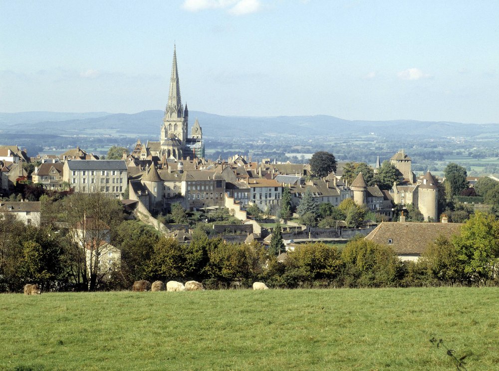 View of the city of Autun and the Cathedral Saint Lazare