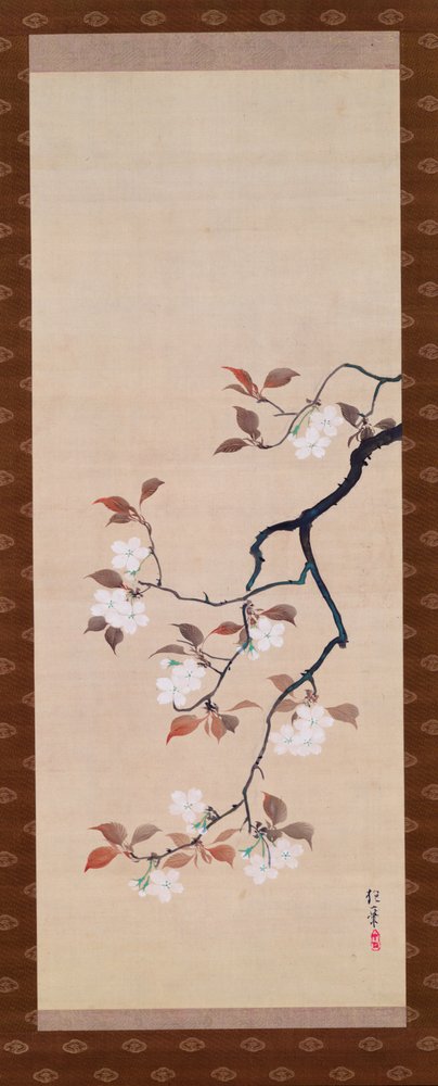 Hanging Scroll Depicting Cherry Blossoms, from A Triptych of the Three ...
