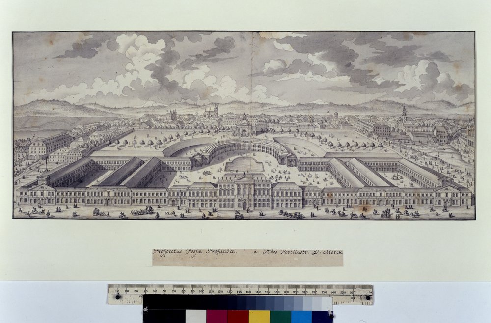 Large-Scale Bird's Eye View of the Imperial Stables Towards the Suburbs