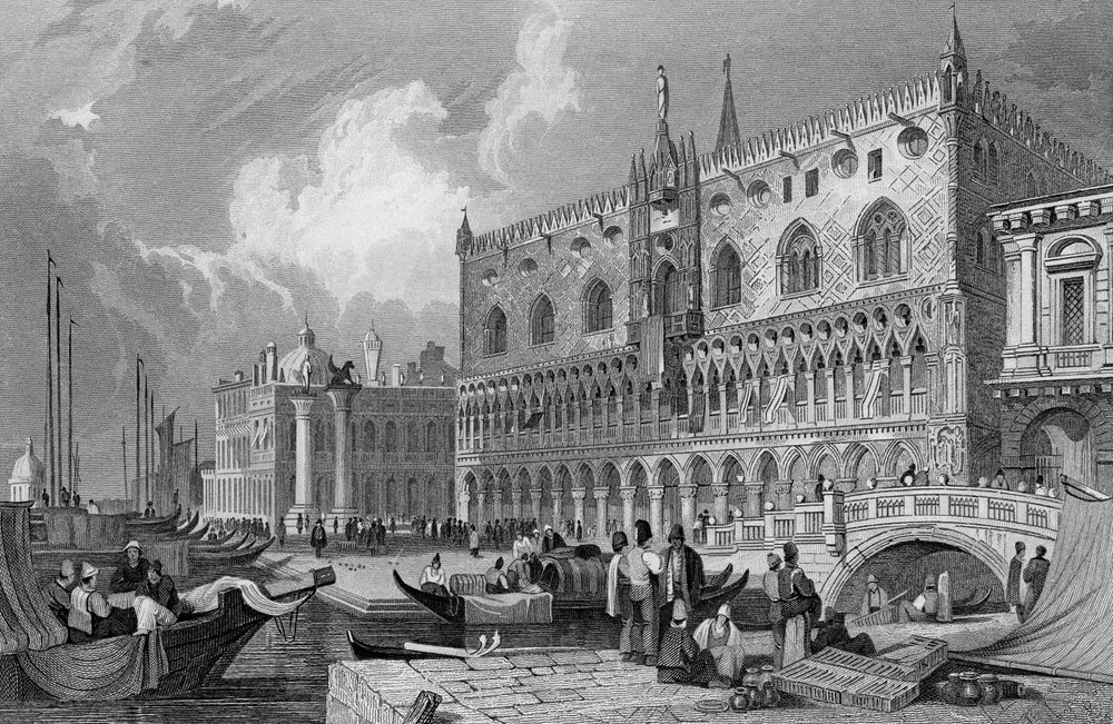 The Grand Canal and Doge's Palace, Venice by Samuel Prout